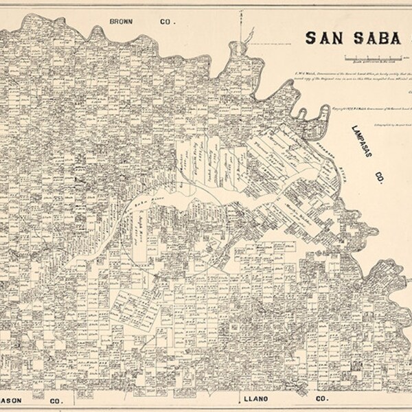 Map of San Saba Tx - Etsy