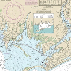 Nautical Charts of Fishers Island Sound 13214 New York. Rhode Island ...