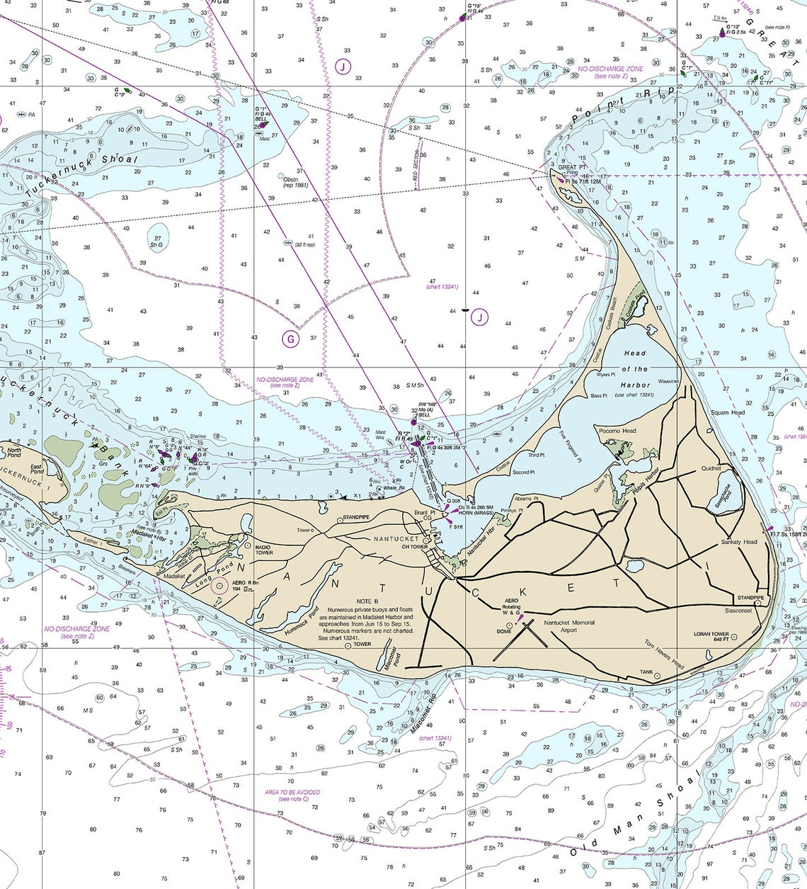Nautical charts of Nantucket Sound and Approaches 13237. | Etsy