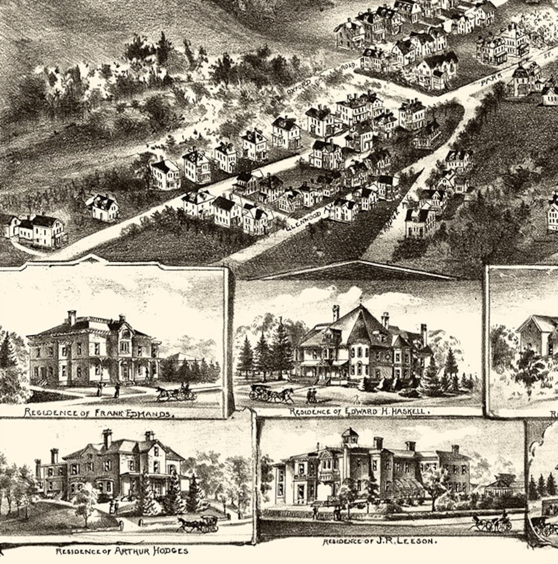 Map of Newton Centre Massachusetts 1897. Vintage Home Deco | Etsy