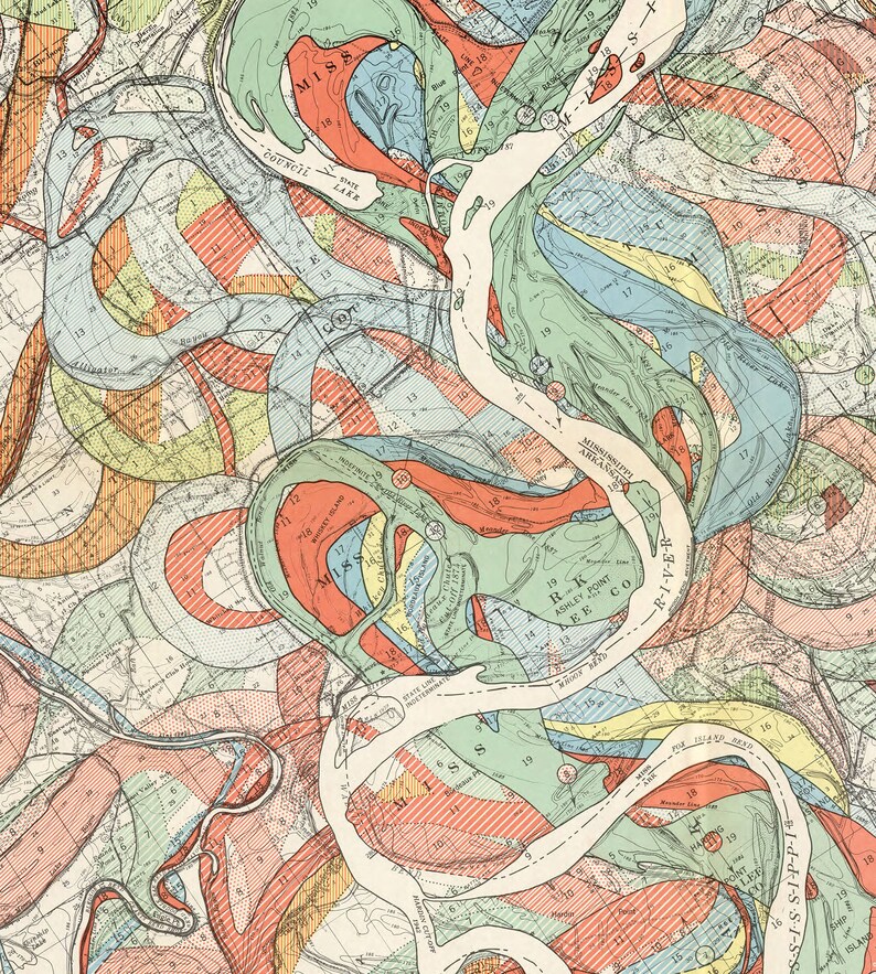 Plate 22, Sheet 6 of Fisk's Mississippi River Meander Belt Map ...