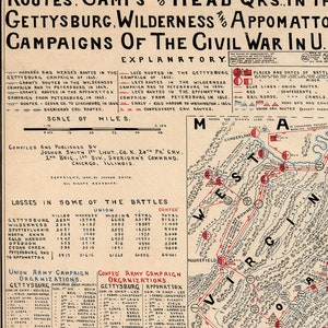 Map of the Main Battlefields, Routes, Camps and Head Qrs., in the ...