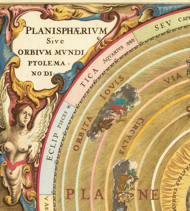 Celestial Chart by Andreas Cellarius - Claudius Ptolemy's Geocentric ...