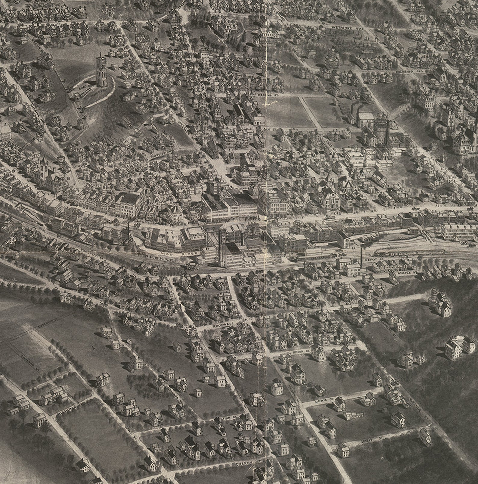 Map of Winsted Litchfield County Connecticut CT 1907 Vintage | Etsy