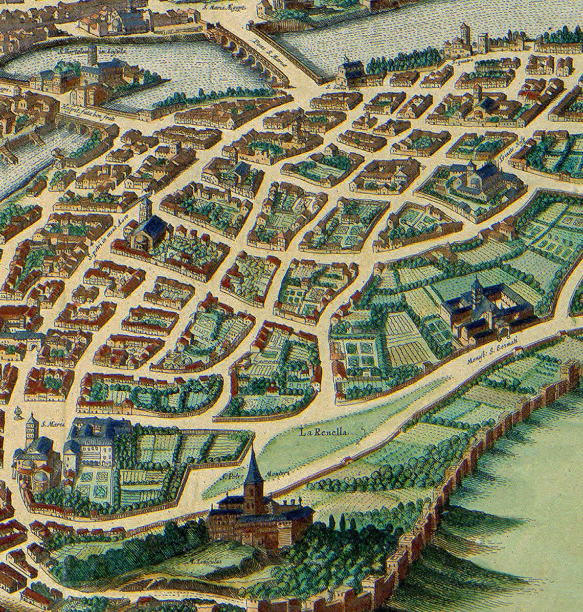 View of Rome, Ca. 1640 (roma a Principios Do S.xvii.) Vintage ...