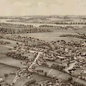 Map of Perry, Wyoming County, New York, N.Y. 1892. Vintage Restoration ...