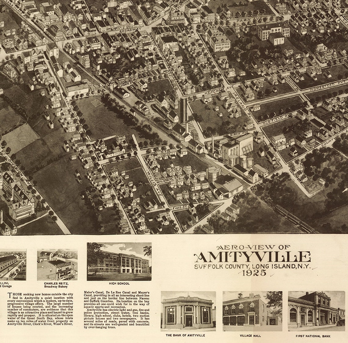 Amityville town of Babylon Suffolk County Long Island New | Etsy