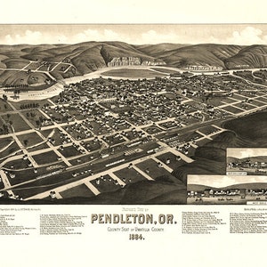 Map of Pendleton, Umatilla Co., Oregon 1884. Restoration Hardware Home ...