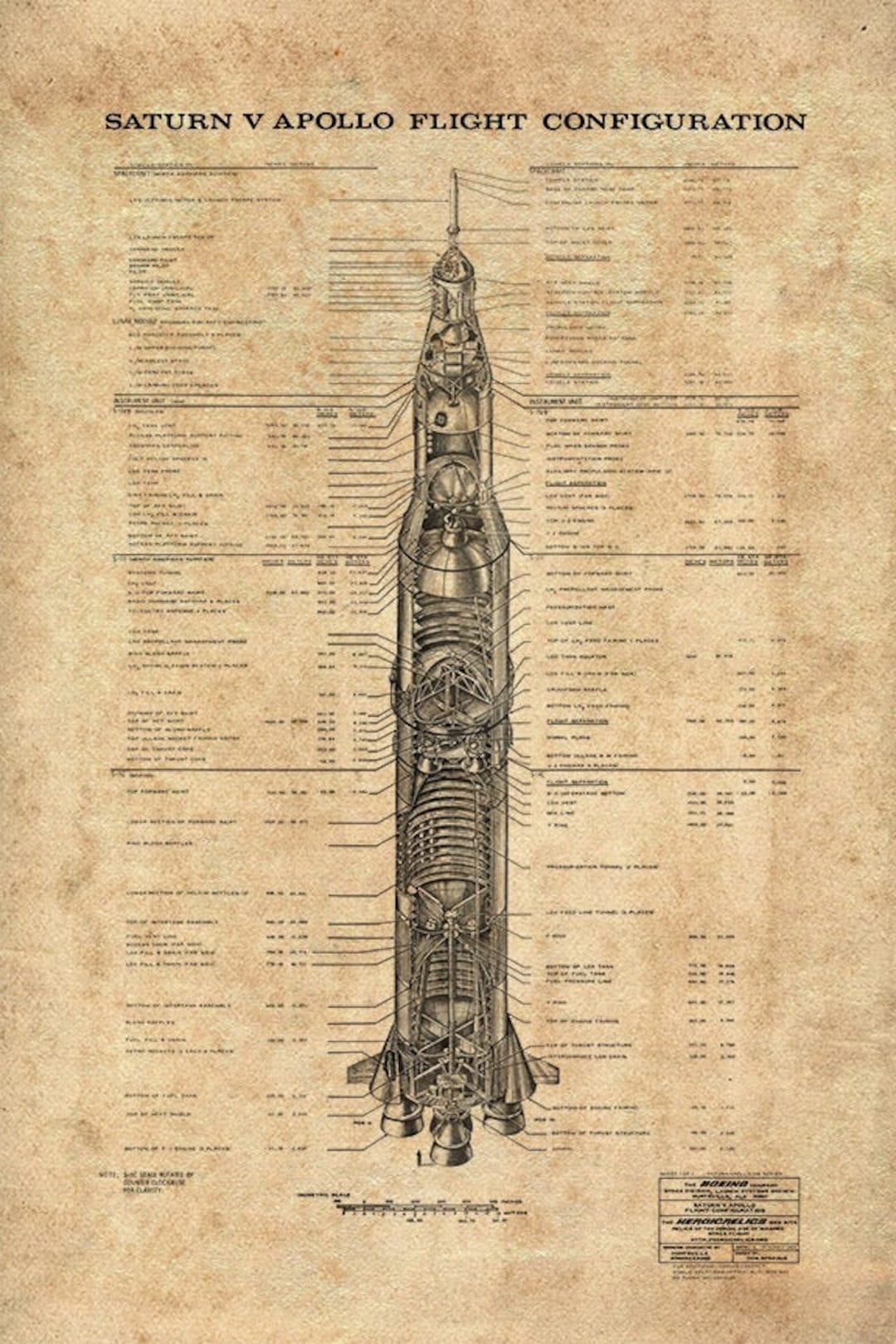 Blueprint Nasa Apollo 11 Lunar Module Blueprint, Digital Print 1969 ...