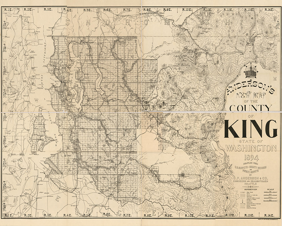 Map of King County Washington WT 1888. Vintage restoration | Etsy