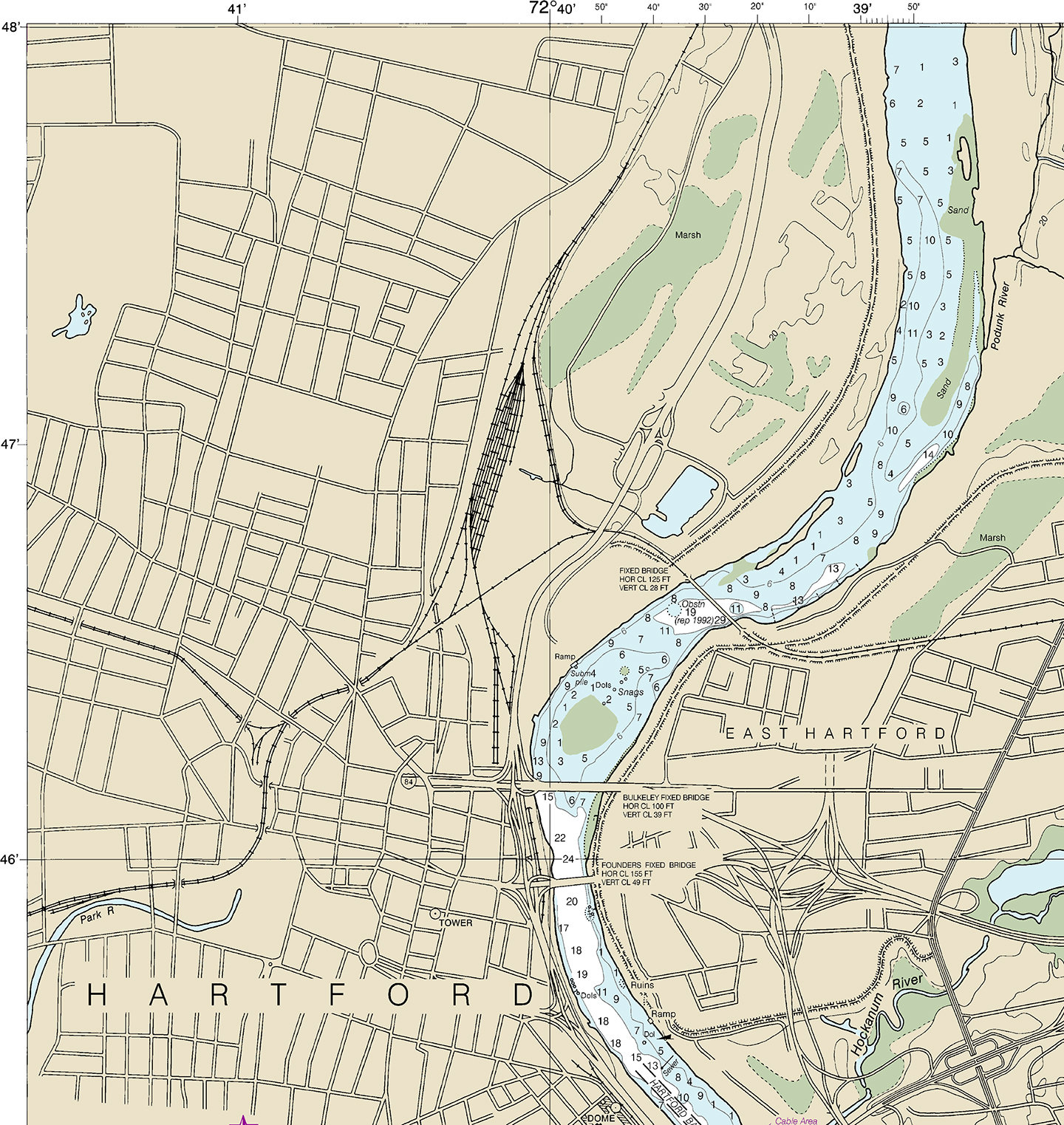 Nautical Charts of Connecticut River Booking Rock to - Etsy