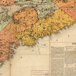 Mineral Map of Nova Scotia, Canada 1889. Home Deco Style Old ...