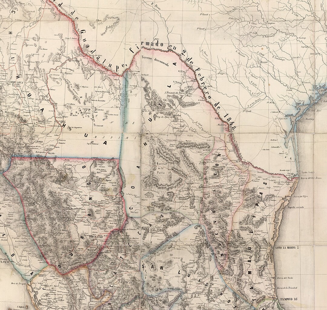 Mapa de México 1863. Carta General de la República Mexicana. | Etsy México