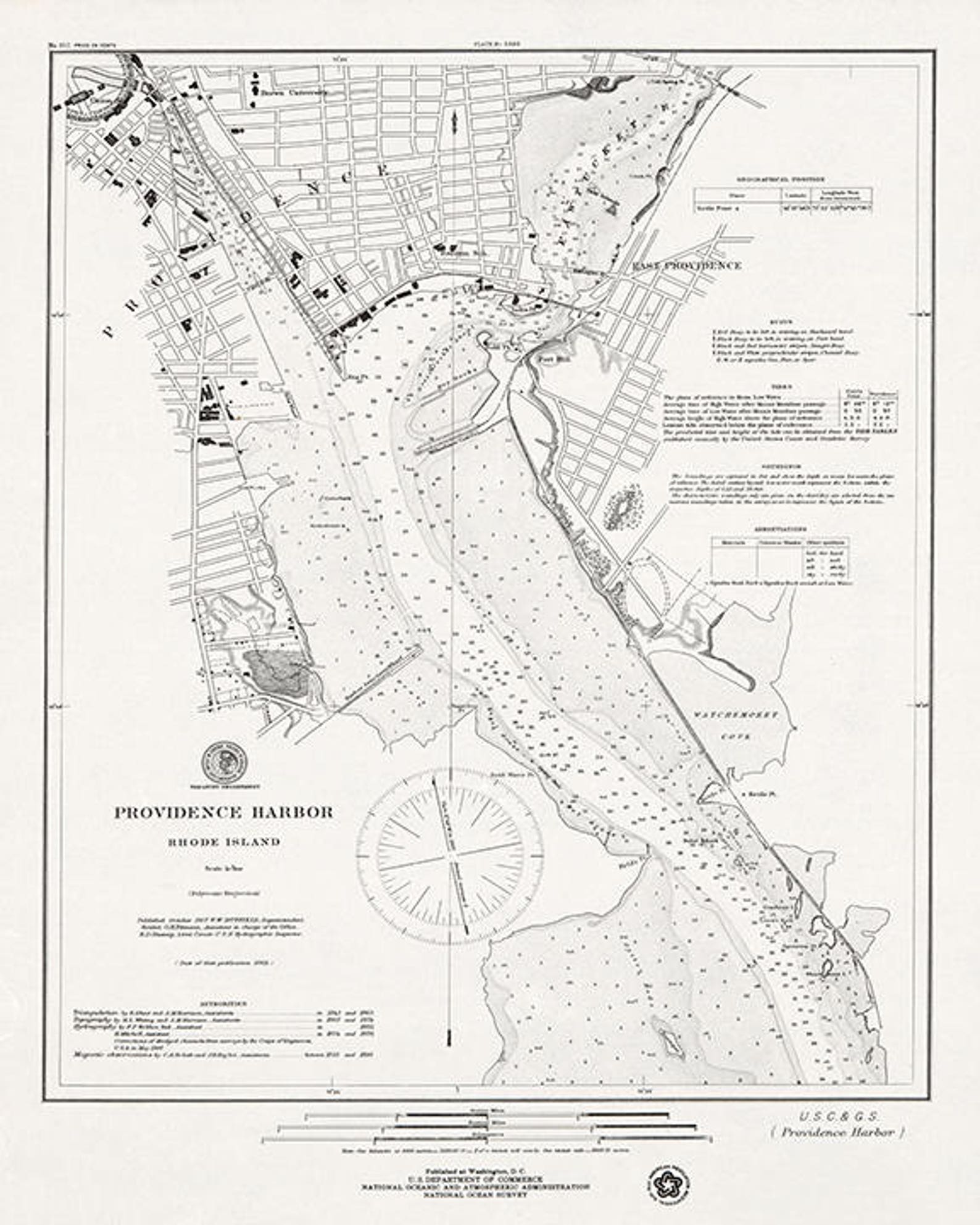 Map of Providence Harbor Nautical Charts Rhode Island RI. - Etsy