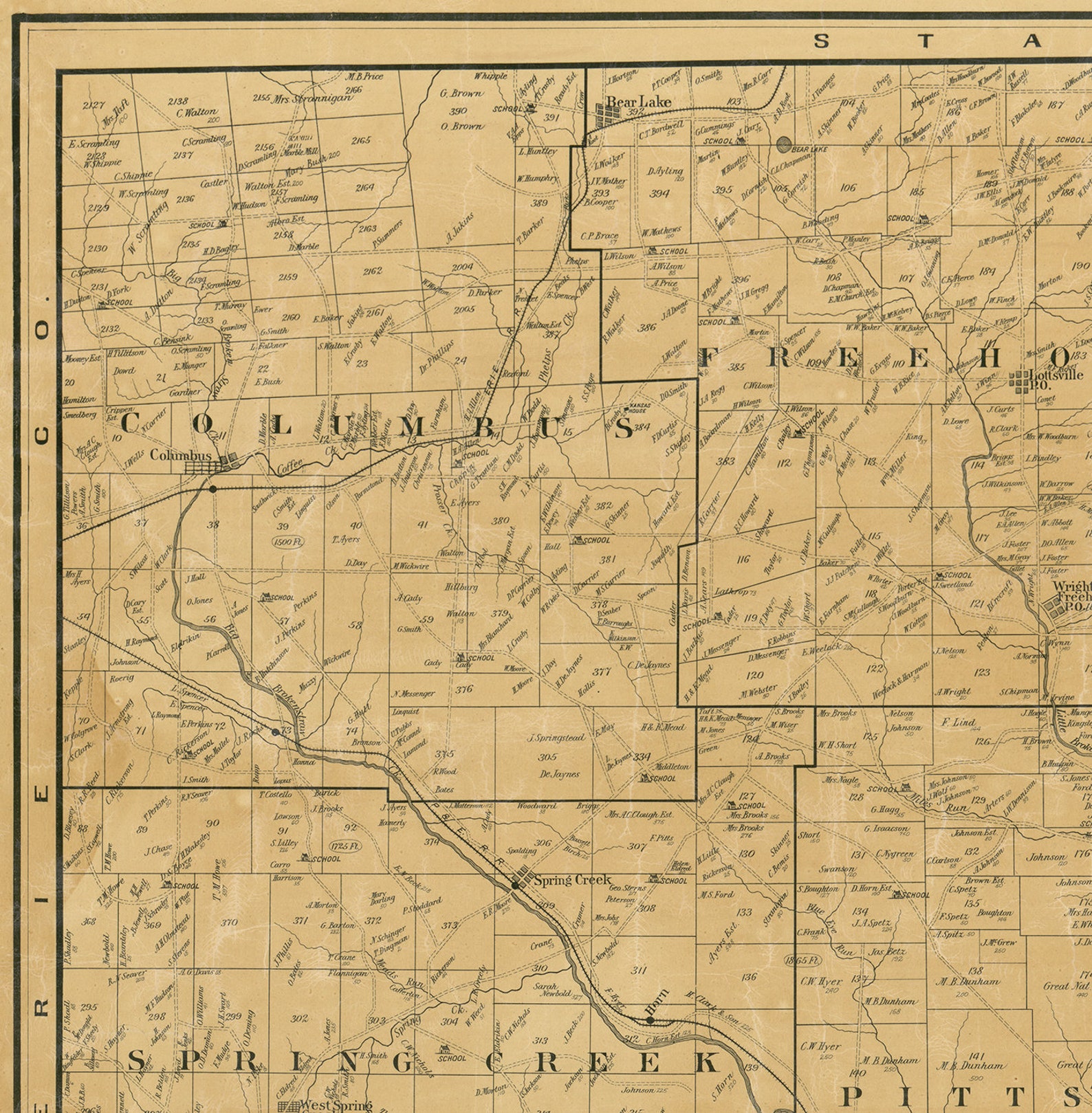 Map of Warren County Pennsylvania. 1900. Vintage restoration | Etsy
