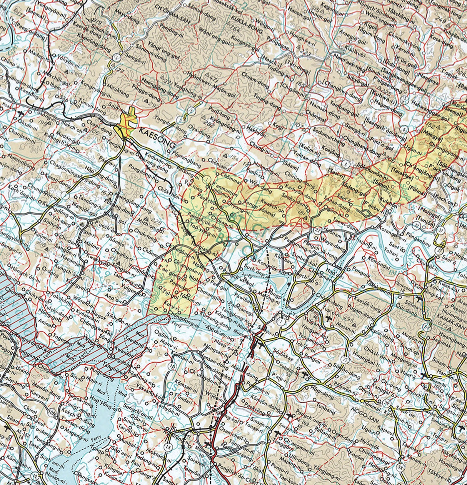 Map of Demilitarized Zone Btw North and South Korea, 1969. Restoration ...