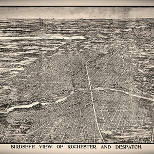 Map of Rochester, Monroe Co., New York, NY. Bird's Eye View, 1910 ...