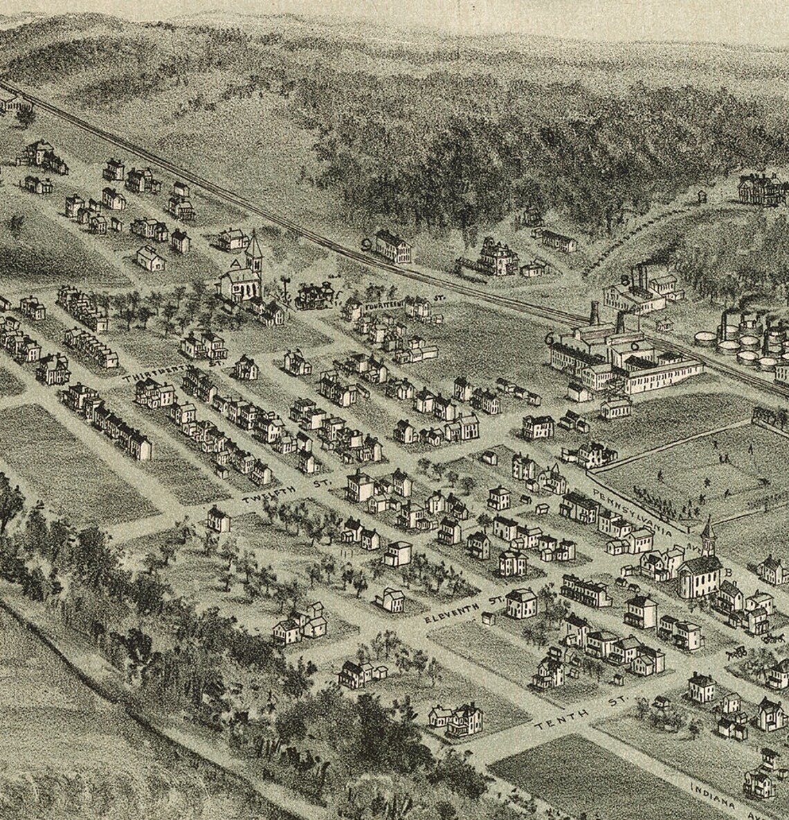 Map of Monaca Beaver Co. Pennsylvania PA 1900. Restoration - Etsy