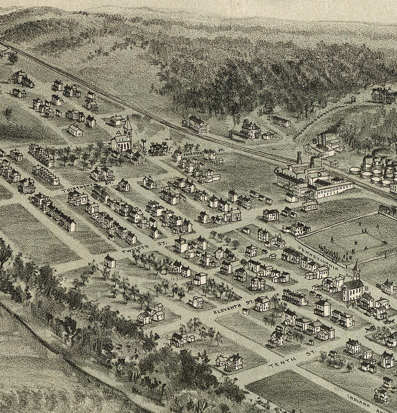 Map of Monaca Beaver Co. Pennsylvania PA 1900. Restoration - Etsy