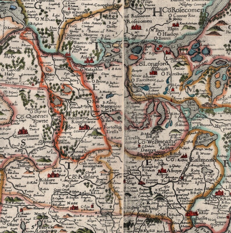 Map of Ireland Baptista Boazio 1600. Vintage Home Deco Style | Etsy