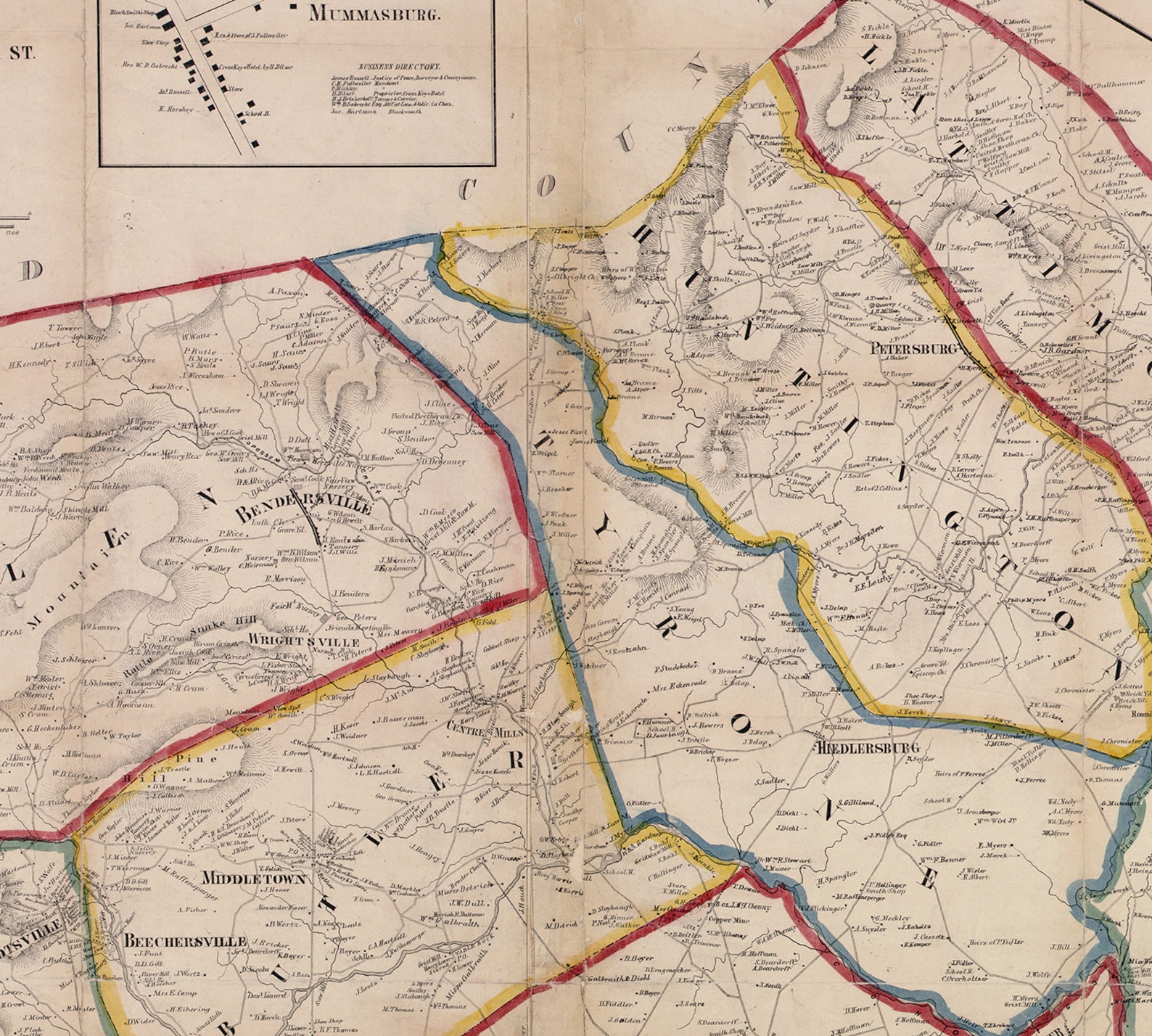 Map of Adams County Pennsylvania 1858. Vintage Home Deco - Etsy