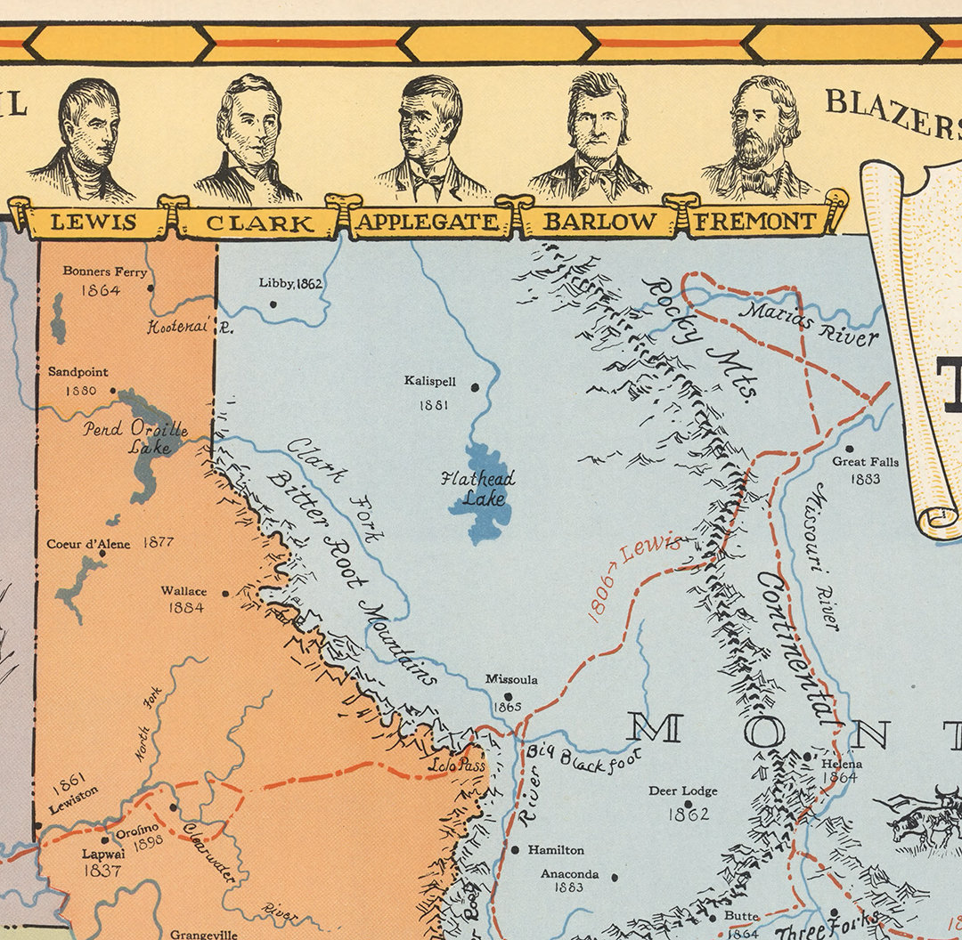 Map of Old Oregon Territory 1848. Vintage Home Deco Style Old - Etsy ...