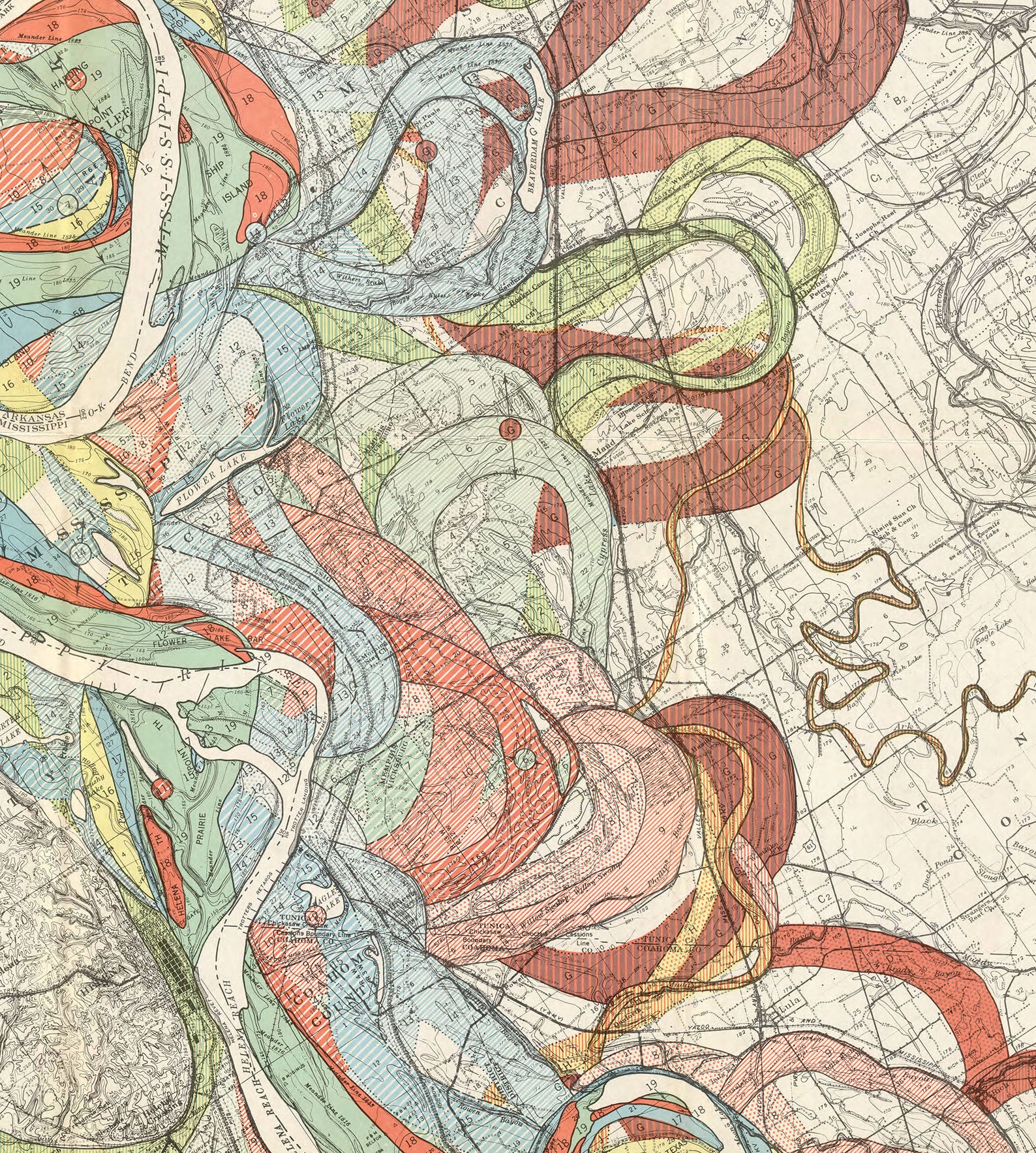 Plate 22, Sheet 6 of Fisk's Mississippi River Meander Belt Map ...