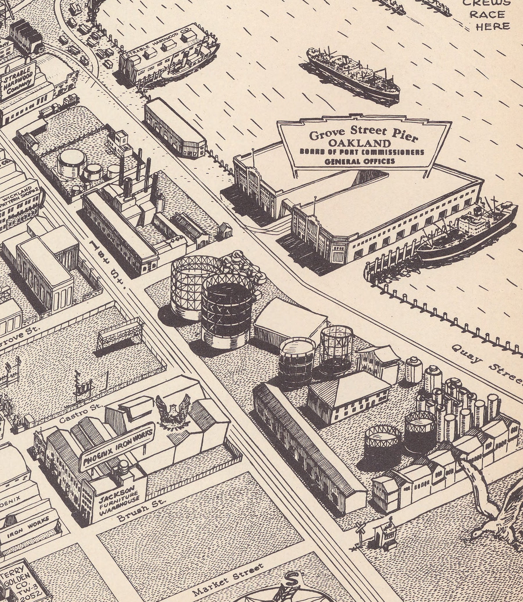 Map of Jack London District, Oakland, Alameda County, California CA ...