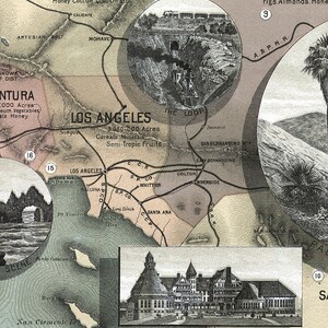 Map of California, Includes Insets of California's Area, Temperature ...