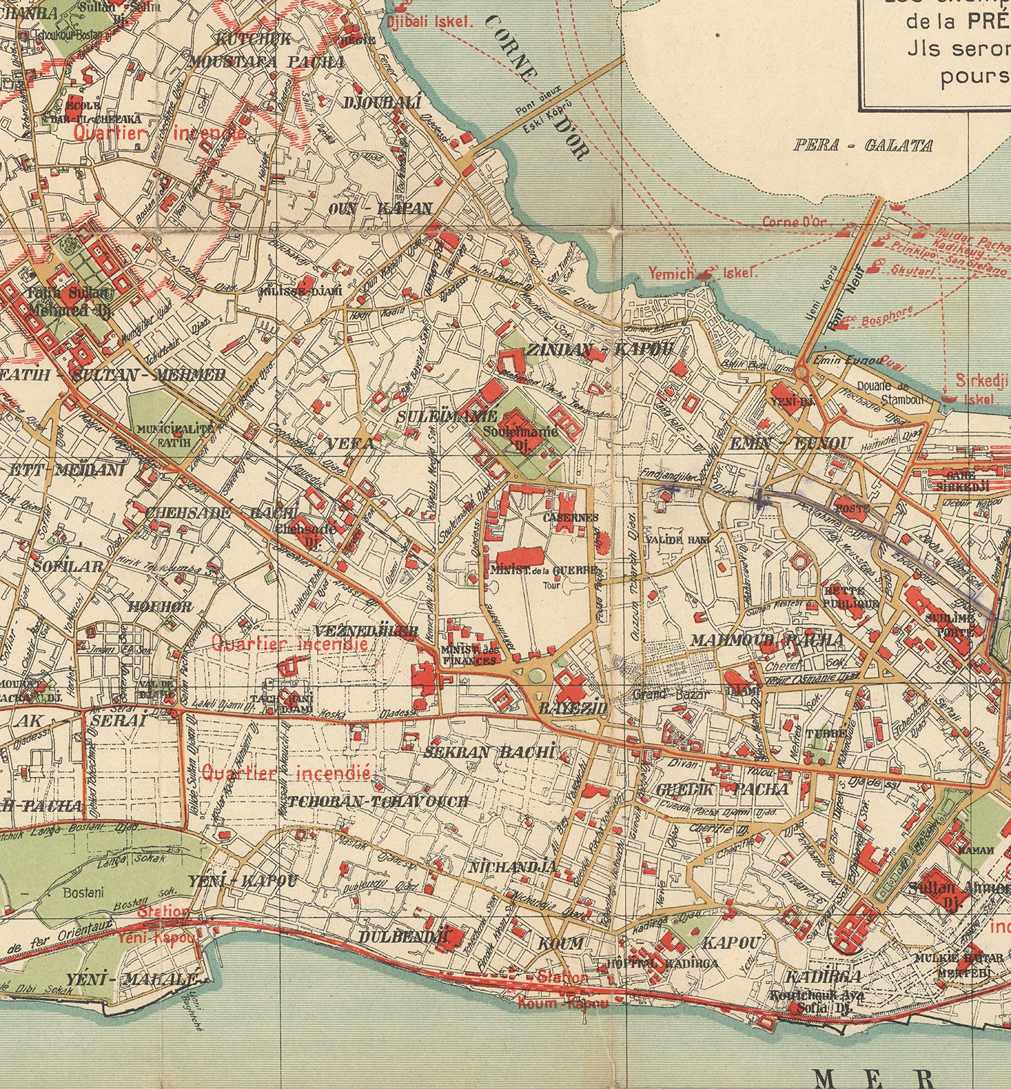 Map of Istanbul Turkey. 1922 Reproduction Home Deco Style Old - Etsy