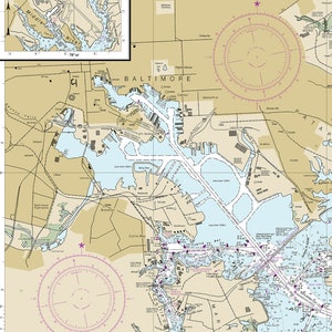 Nautical Charts of Chesapeake Bay Approaches to Baltimore Harbor 12278 ...