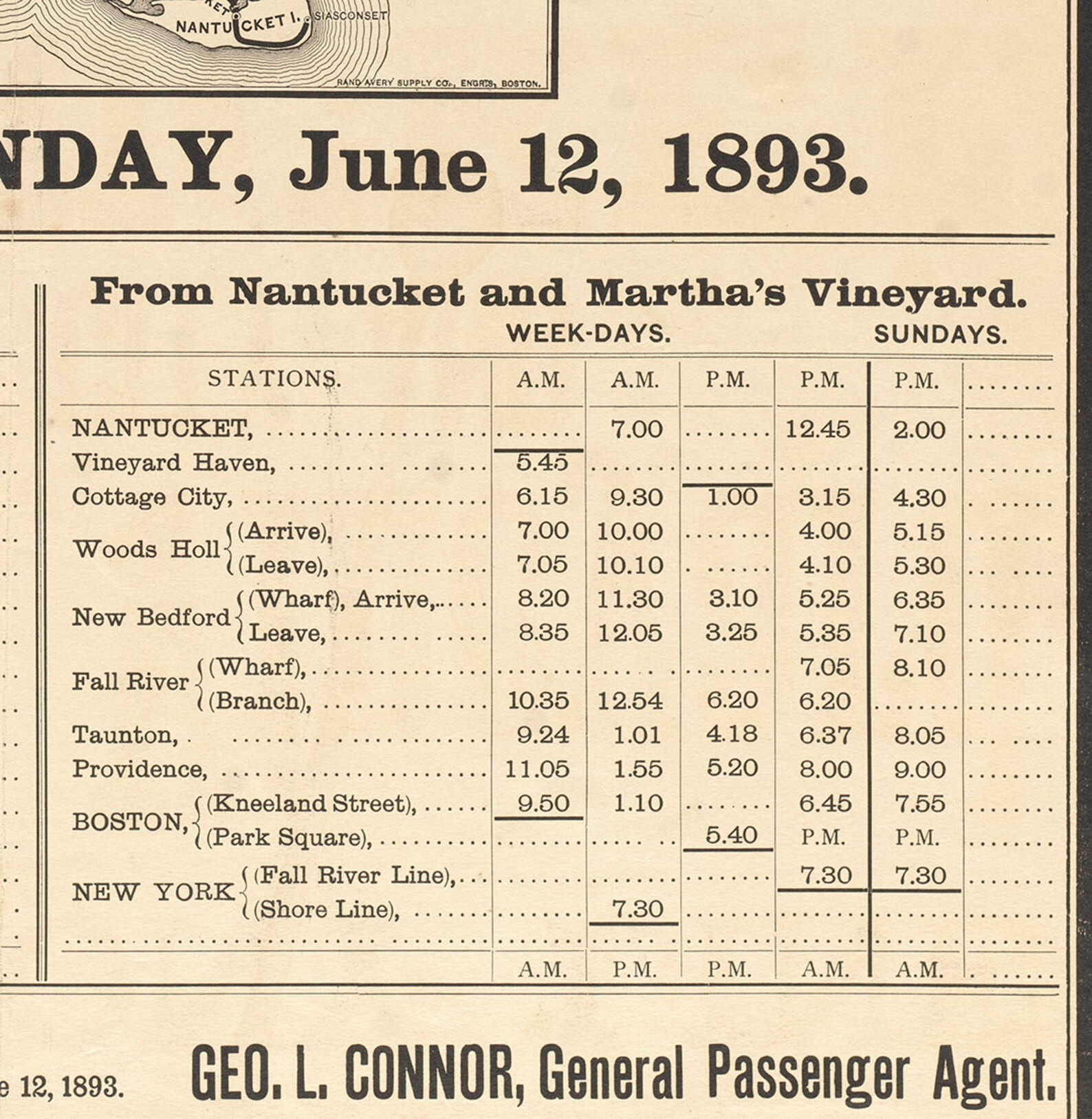 Railway Map of Old Colony Line, 1893. Vintage Restoration Hardware Home ...