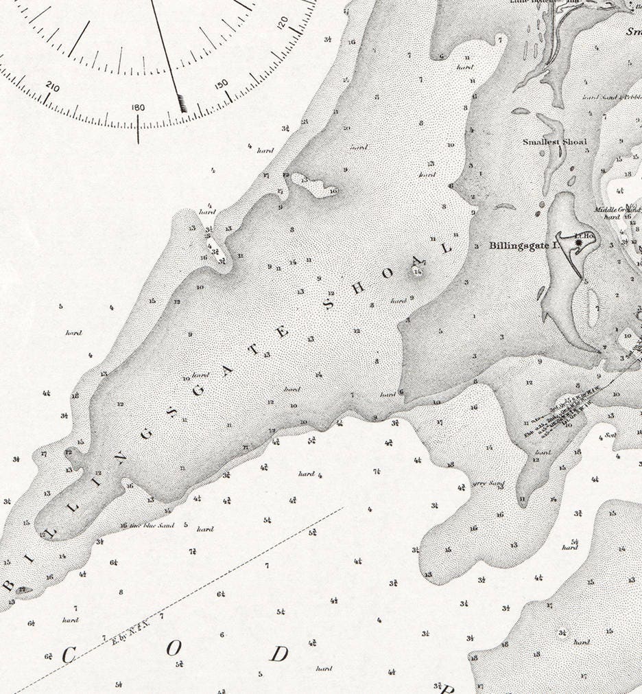 Map of Wellfleet Harbor Nautical charts Massachusetts Ma. | Etsy