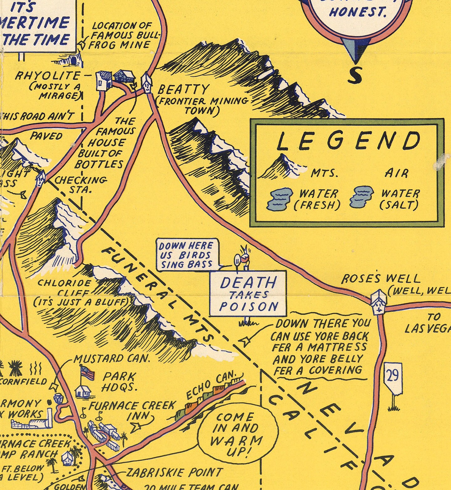 Map of Death Valley National Monument . Vintage Reproduction - Etsy