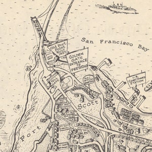 Map of Presidio of San Francisco. Home Decor Map Reproduction - Etsy