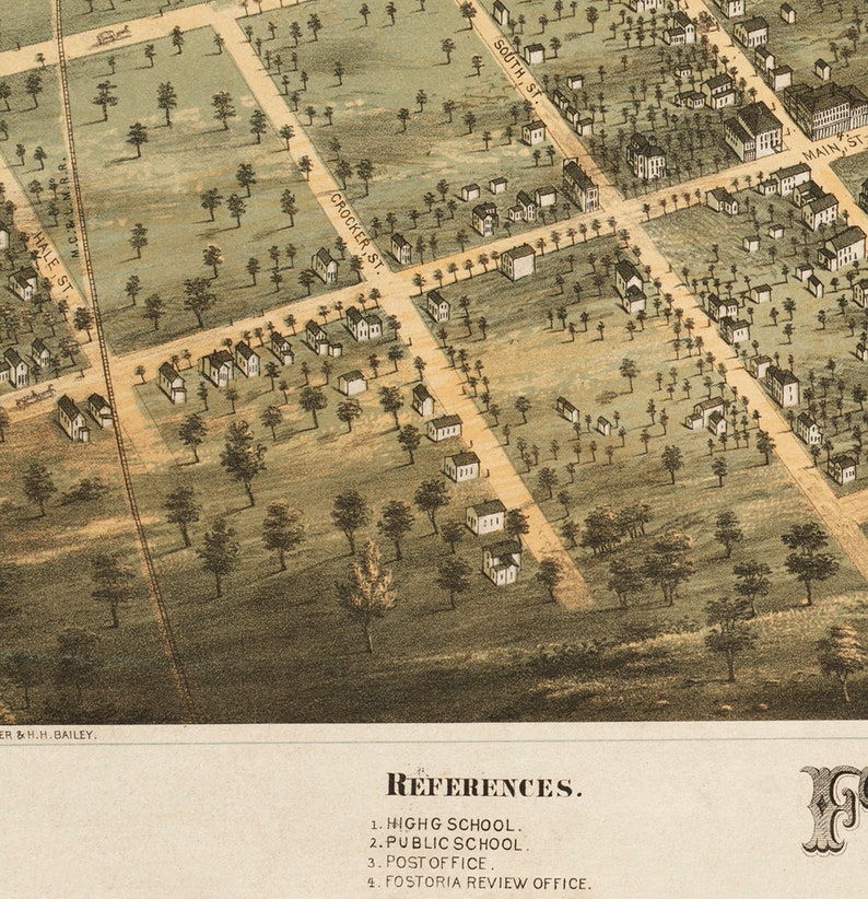 Map of Fostoria Hancock Seneca and Wood County Ohio 1872. | Etsy