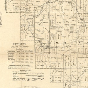 Map of Floyd County, Indiana. 1882. Vintage Restoration Hardware Home ...