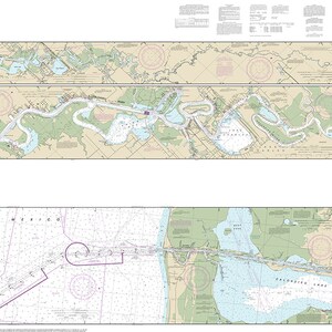 Calcasieu River and Lake Louisiana Nautical Wall Art Reproduction NOAA ...