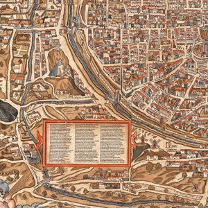 Map of Paris, France, 1550. Plan of Paris by Truschet Et Hoyau. Plan De ...