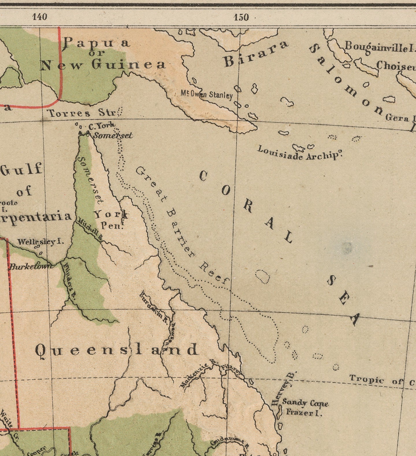 Map of Australia 1880 Home Deco Style Old Wall Vintage | Etsy