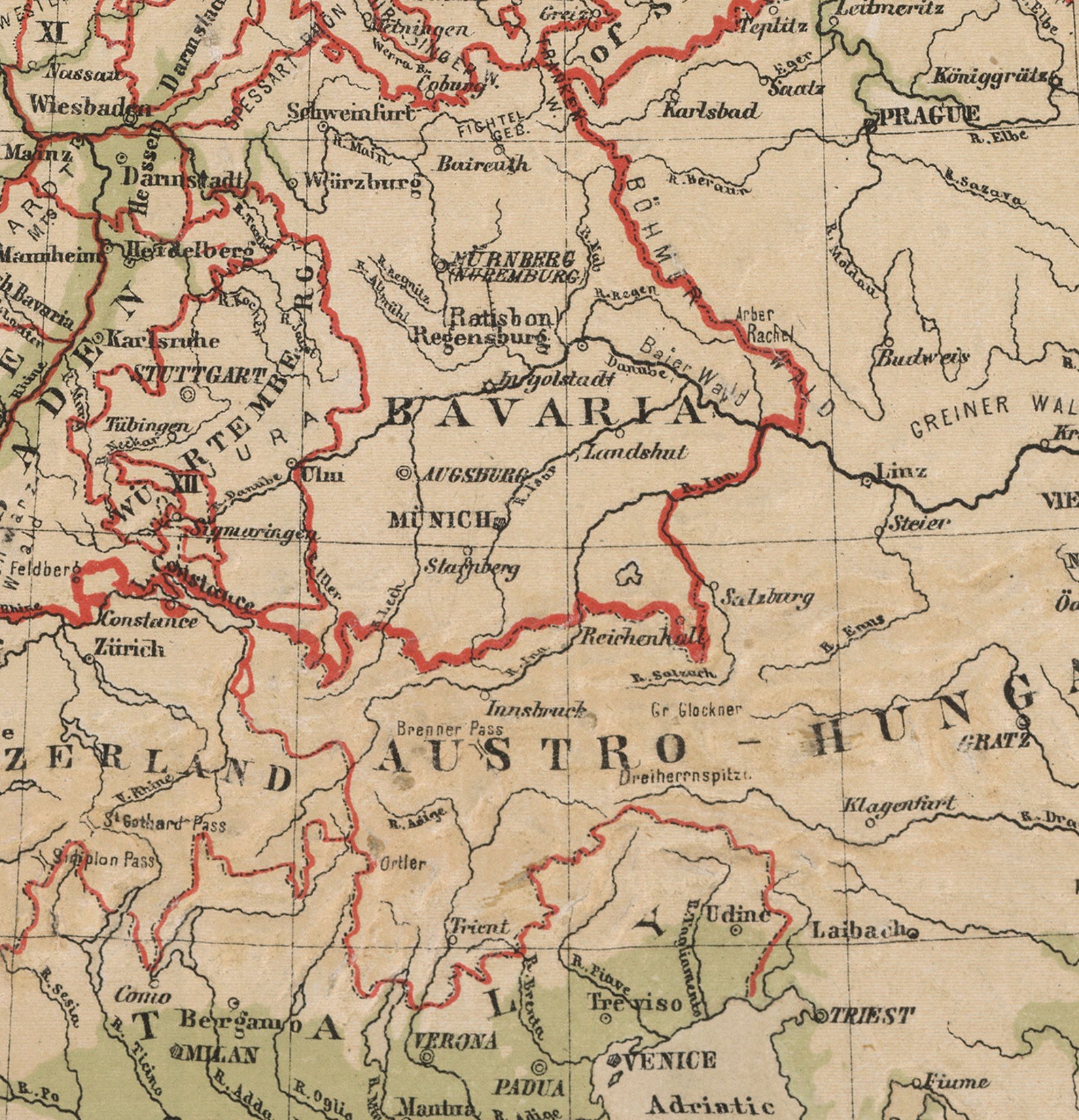 Map of Germany 1880. Vintage Home Deco Style Old Wall - Etsy