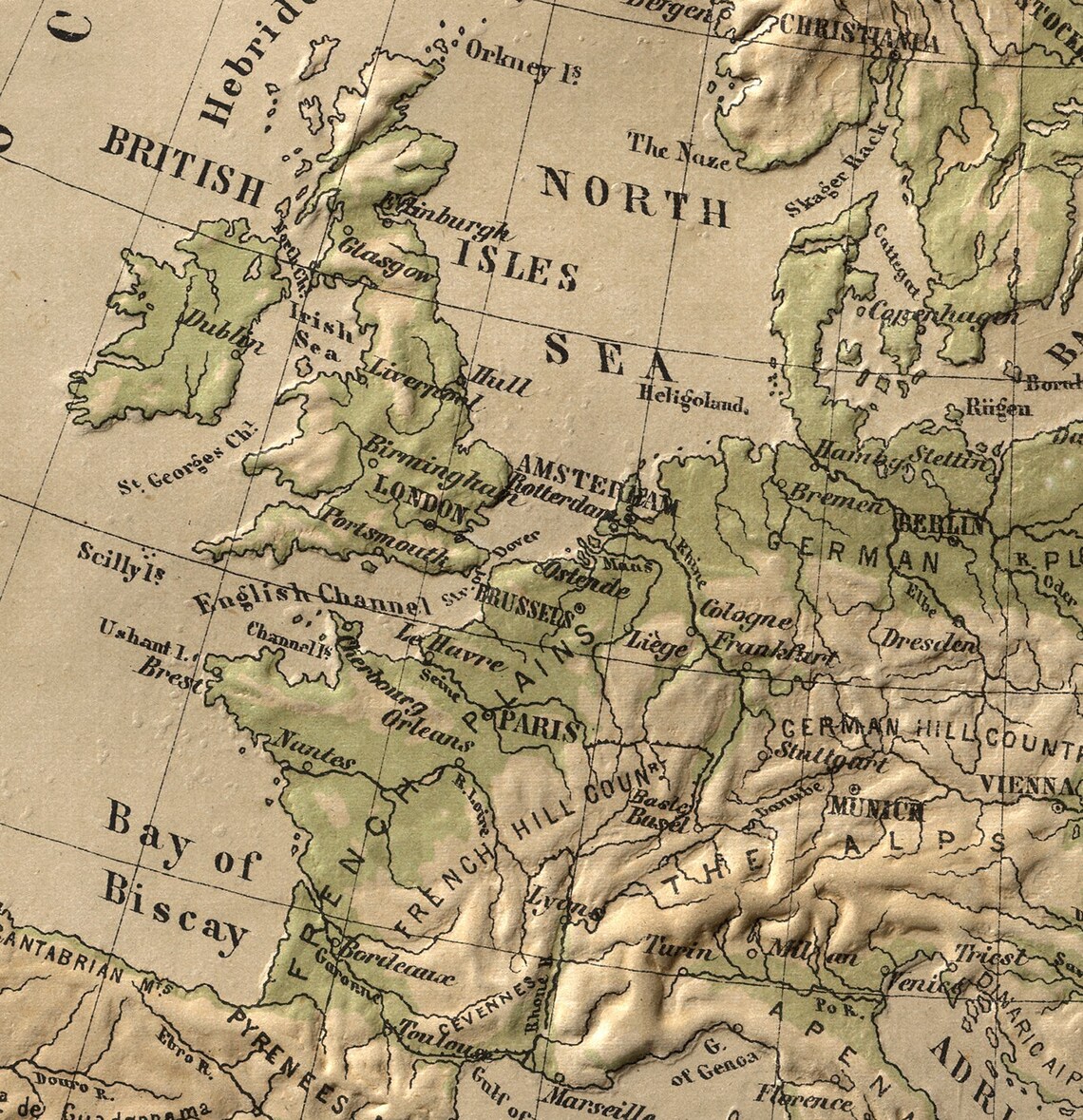 Map of Europe 1880. Vintage Home Deco Style Old Wall | Etsy