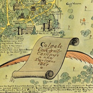 Map of Colgate University. 1927. Vintage Home Deco Style Old Wall ...