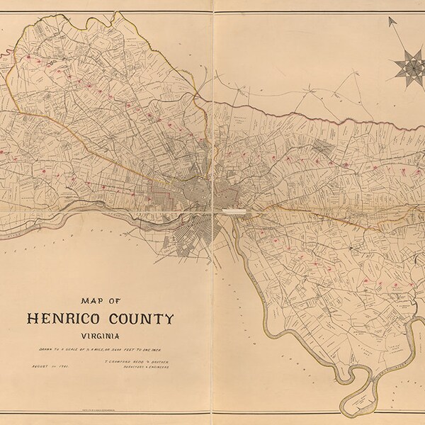 Maps of Henrico County - Etsy