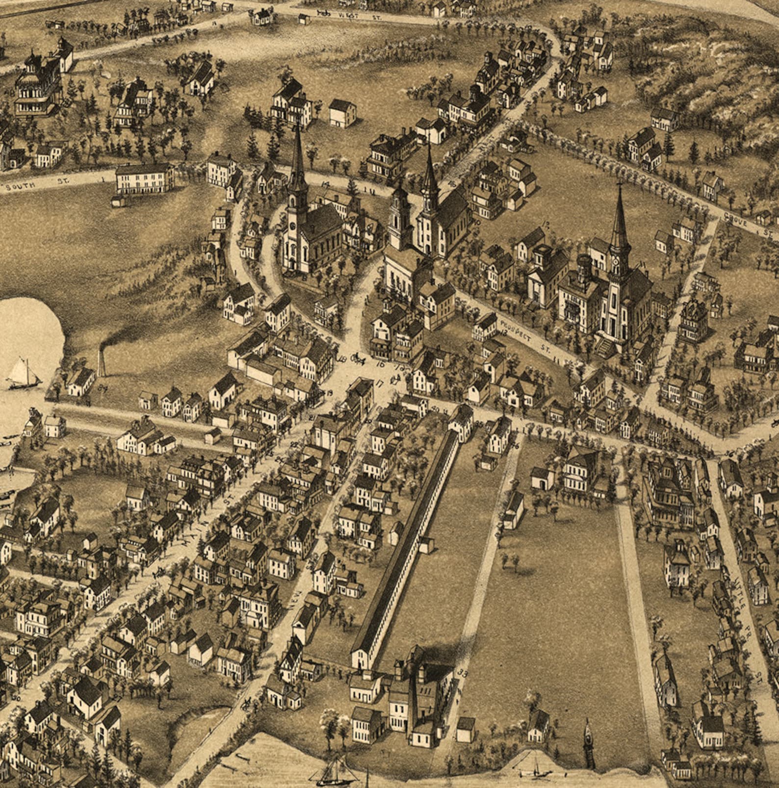 Map of Essex, Centerbrook & Ivoryton, Middlesex County, Connecticut CT ...