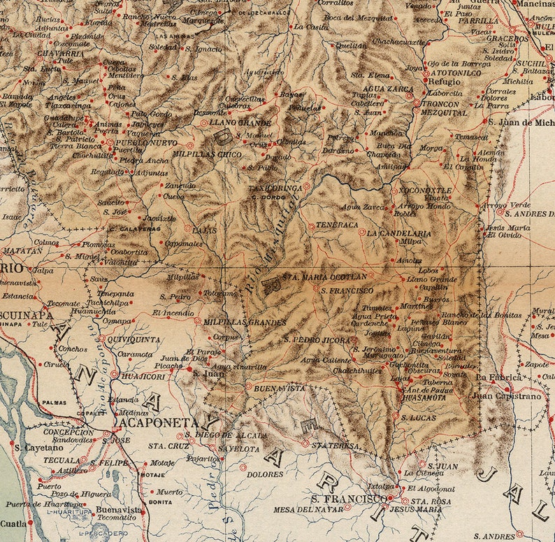 Map of Durango Mexico 1922. Vintage Restoration Hardware | Etsy