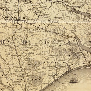 Map of Eastern North Carolina With Part of Virginia and South Carolina ...