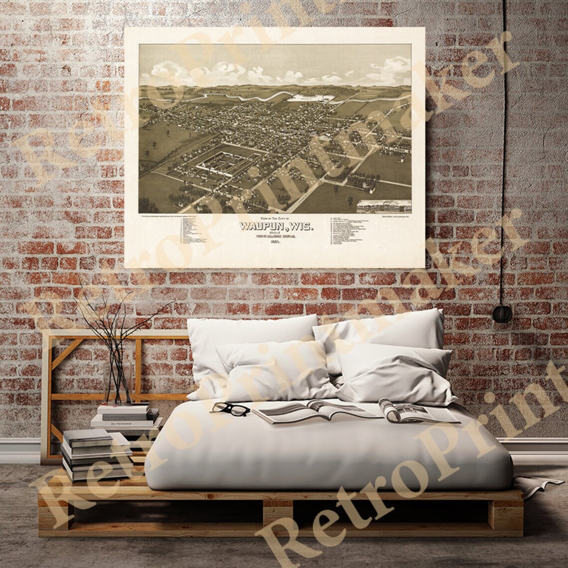 Map of Waupun Dodge and Fond Du Lac County Wisconsin 1885 | Etsy