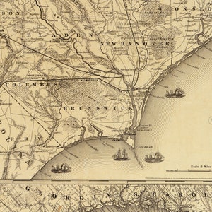 Map of Eastern North Carolina With Part of Virginia and South Carolina ...