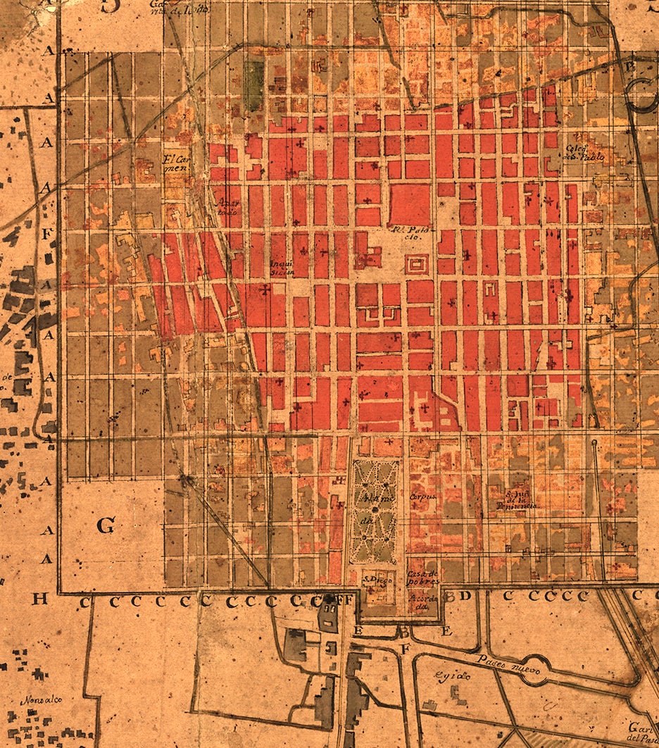Map of City of Mexico Mexico 1800. Vintage Restoration | Etsy